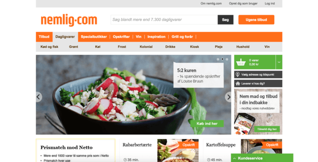 Dagligvarer på nettet! Oversigt over slikbutik og supermarked ...